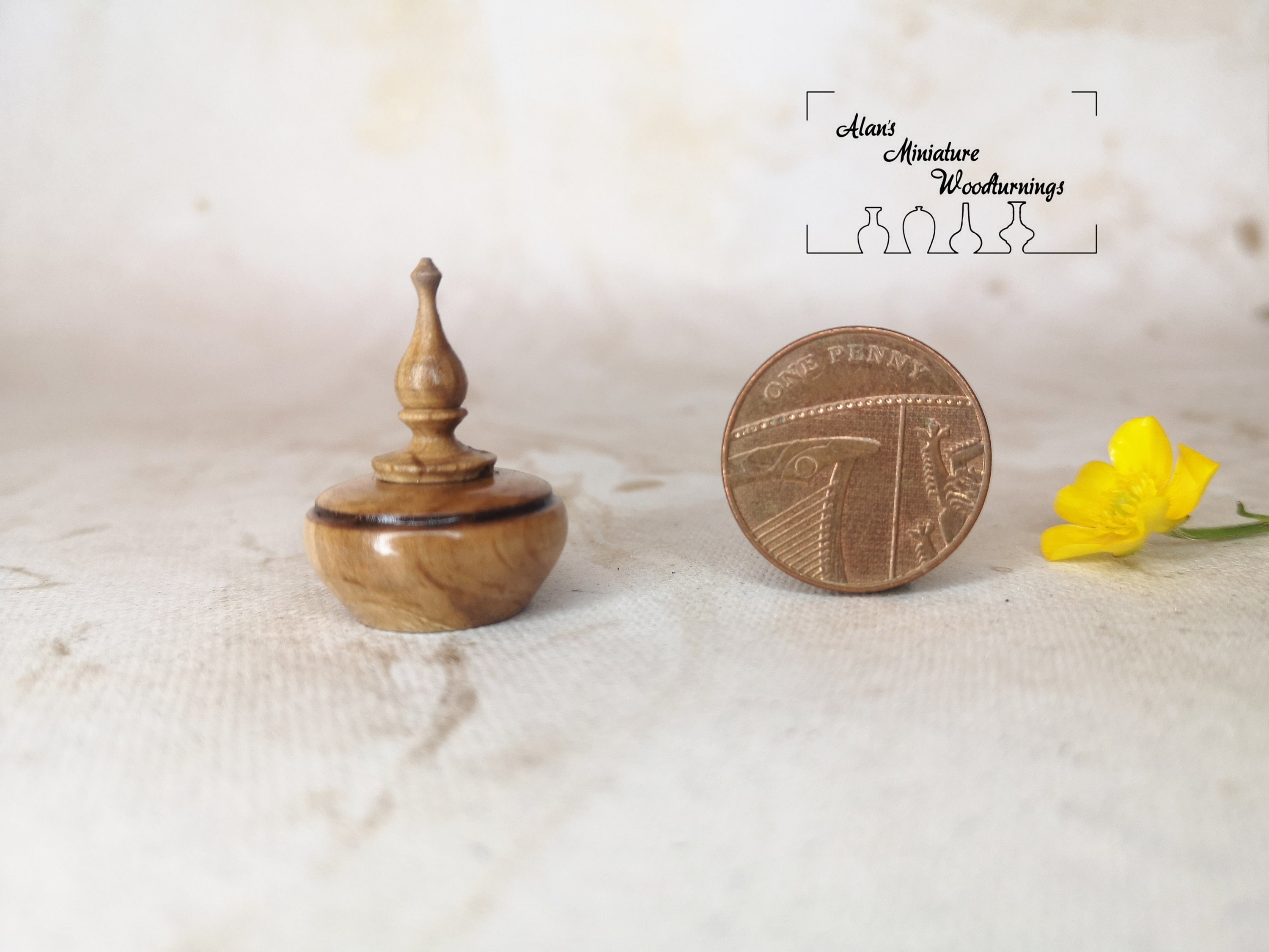 Miniature Dolls House 1:12 Wood Turned Willow Burr Vase OOAK Art ...