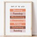 Days of the Week Printable Poster, Educational Poster, Boho Classroom ...