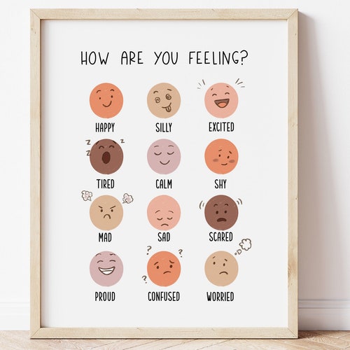 Boho Feelings Chart Emotions Print Colorful Feelings Poster - Etsy