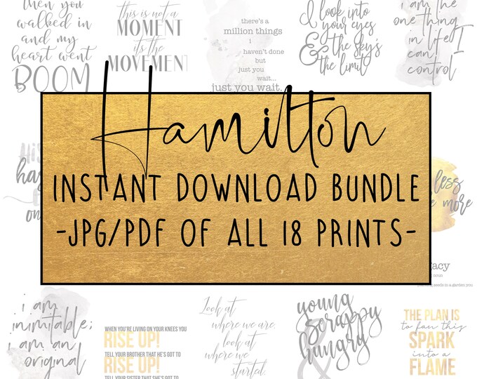 Hamilton Prints Digital Download Bundle Instant Download of All 18 ...