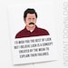 PRINTABLE Ron Swanson Good Luck Card, Ron Swanson Congratulations Card ...