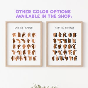 ASL Poster, American Sign Language Poster, Sign Language Alphabet Art ...
