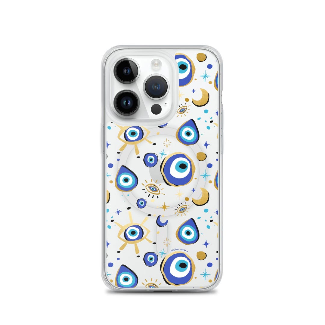 Evil Eye Magsafe iPhone Case, Nazar Phone Case, Middle Eastern iPhone Case, Aesthetic Clear Case ...