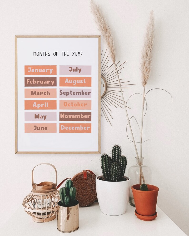 Months of the Year Printable Educational Posters Months of - Etsy