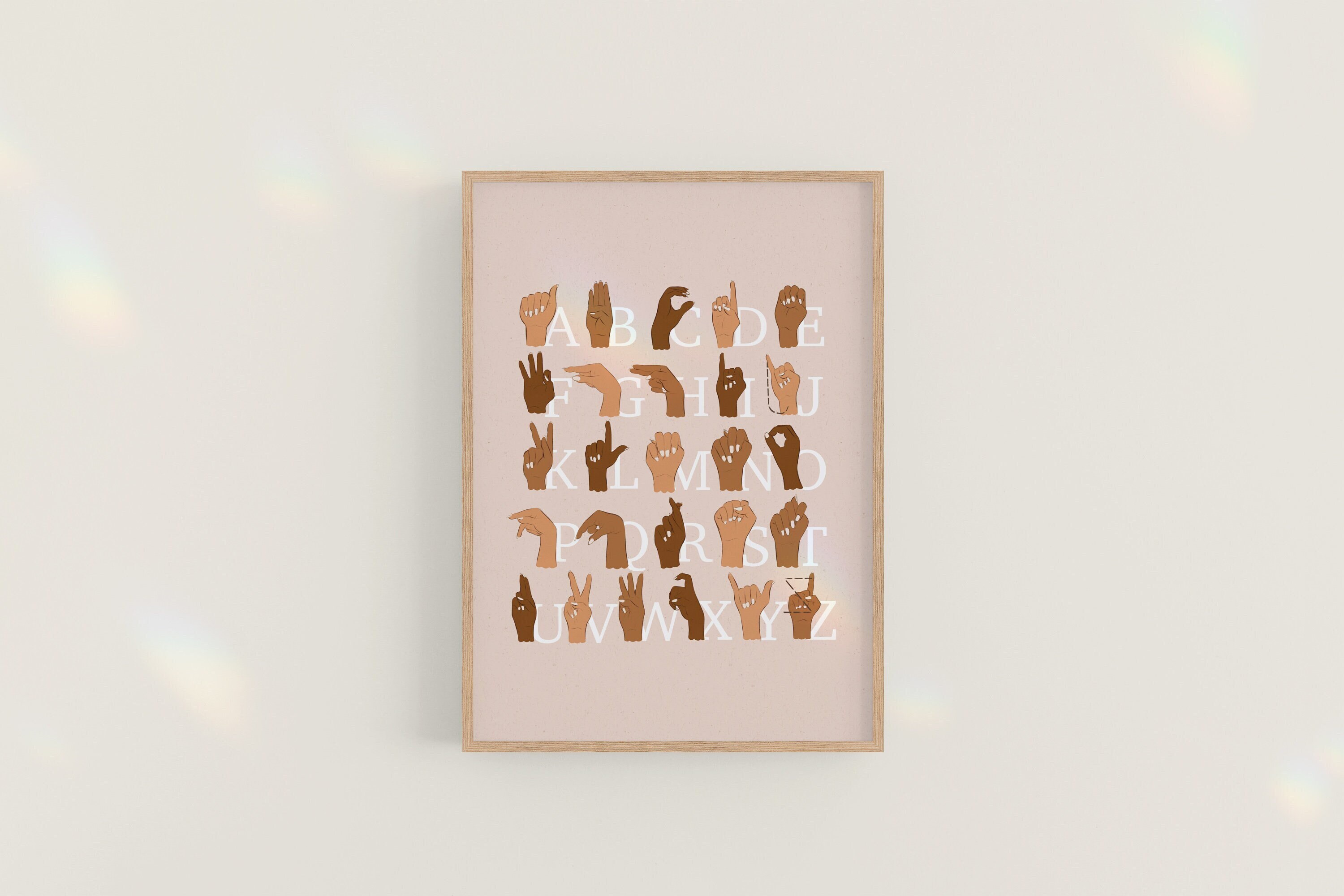 ASL Poster, American Sign Language Poster, Sign Language Alphabet Art ...