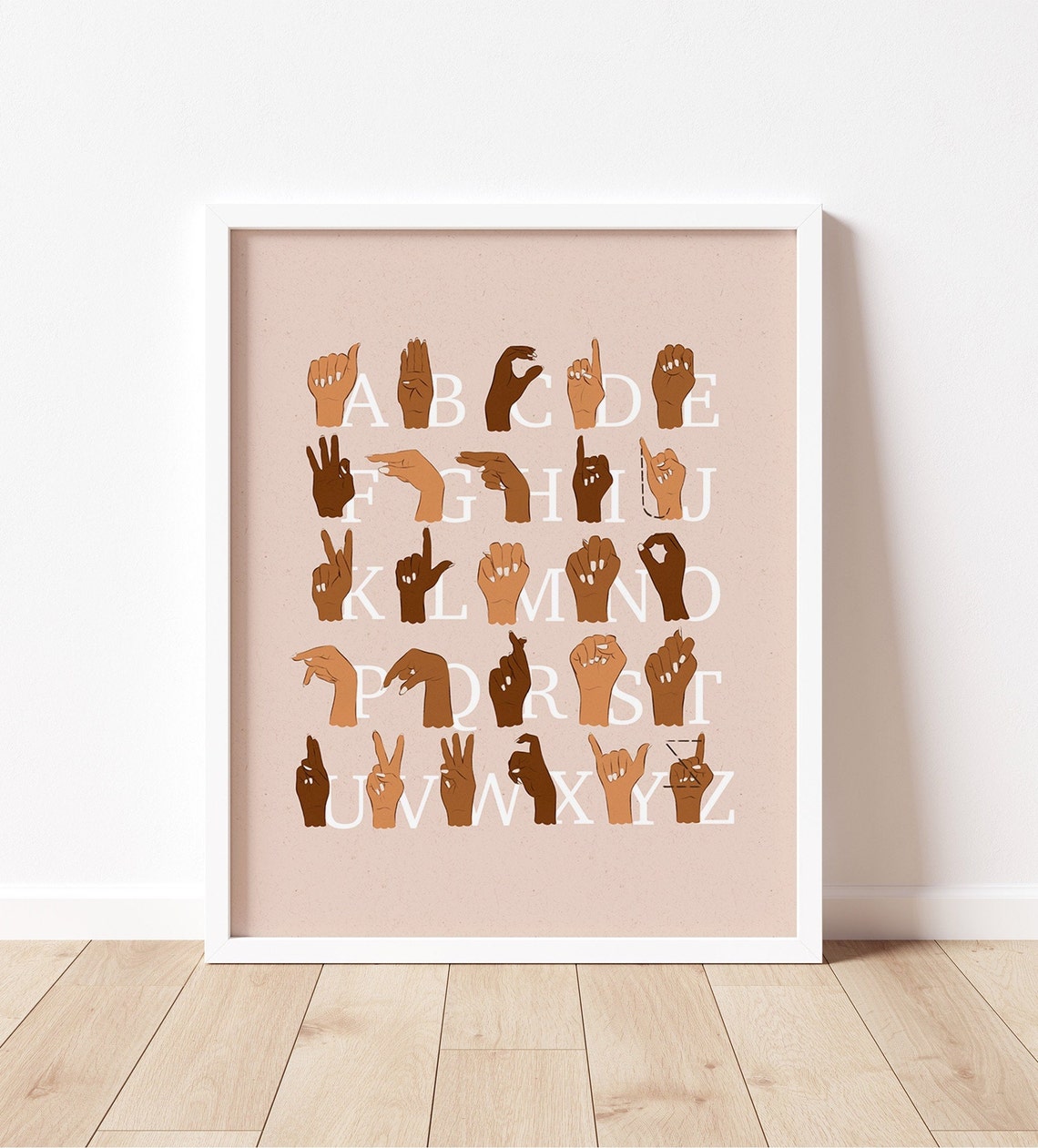 ASL Poster, American Sign Language Poster, Sign Language Alphabet Art ...
