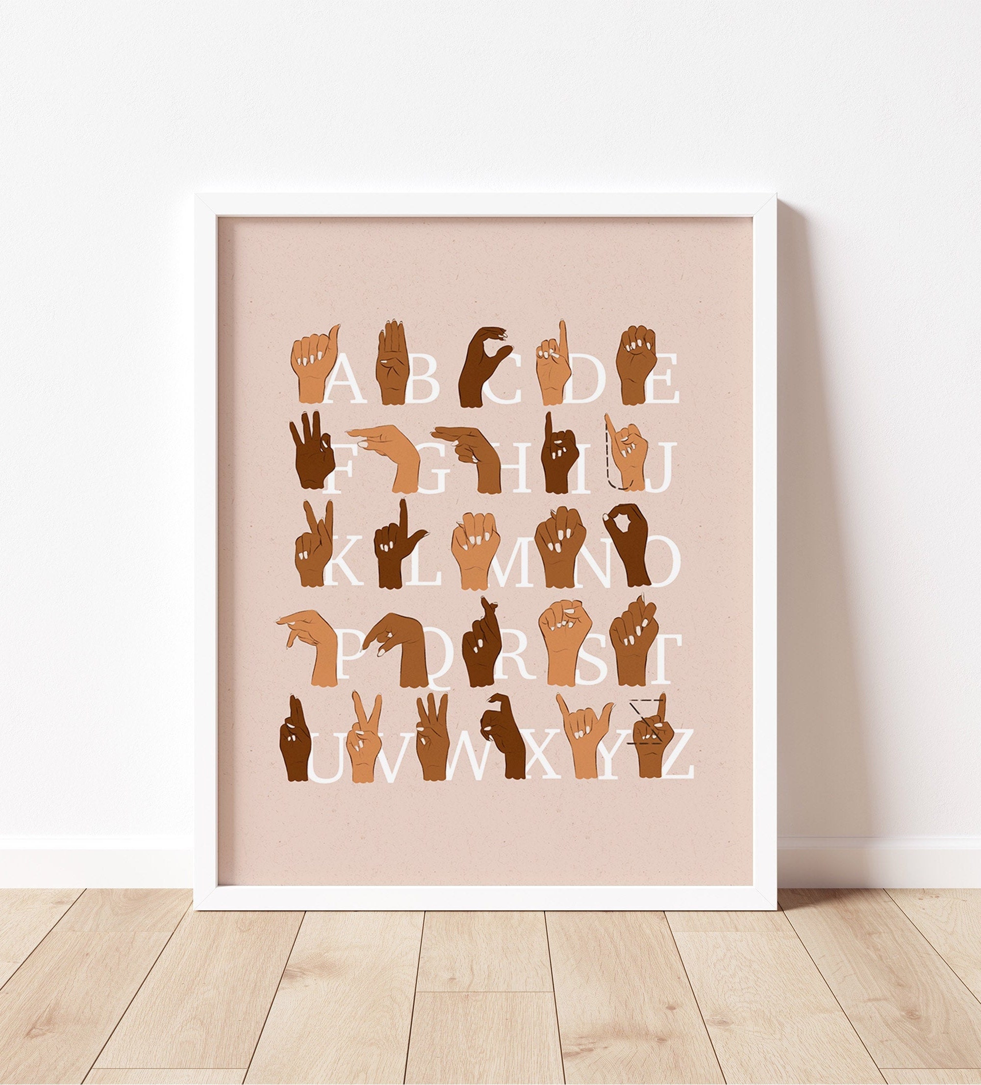 ASL Poster, American Sign Language Poster, Sign Language Alphabet Art ...