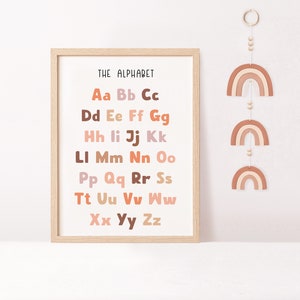 Boho Set of 6 Educational Posters, Boho Playroom Wall Decor, Boho ...