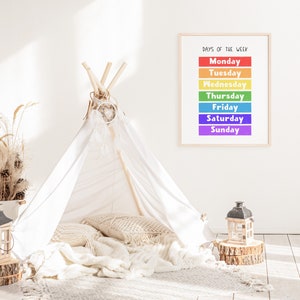 Days of the Week Printable Poster, Educational Print, Educational ...