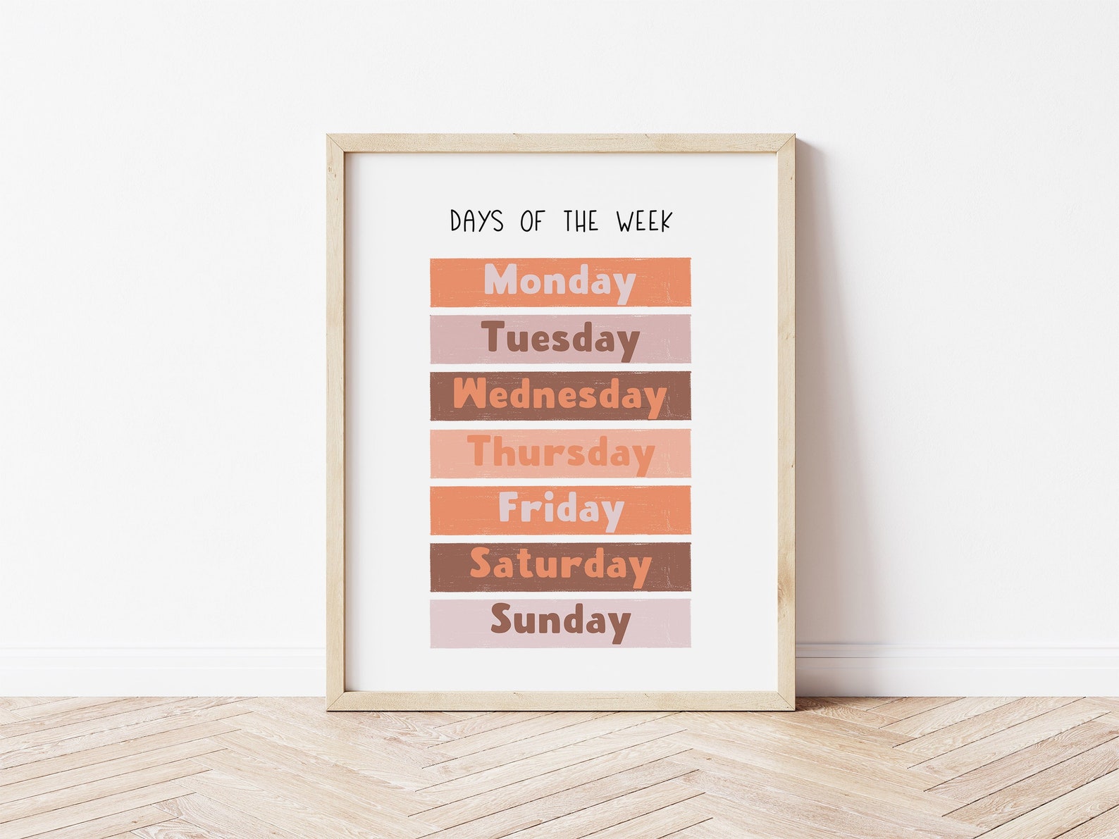 Days of the Week Printable Poster Educational Poster Boho - Etsy