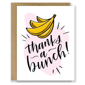 Printable Thank You Card, Thanks a Bunch, Thank You Card, Punny Thank ...