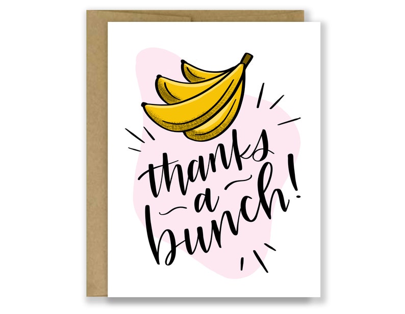 Printable Thank You Card Thanks a Bunch Thank You Card | Etsy