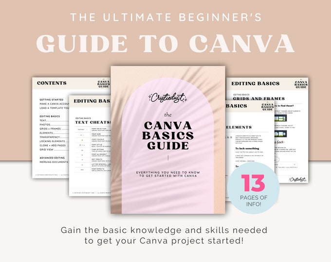 Canva Basics Guide, How to Use Canva, Getting Started With Canva, Canva How-to Guide for ...