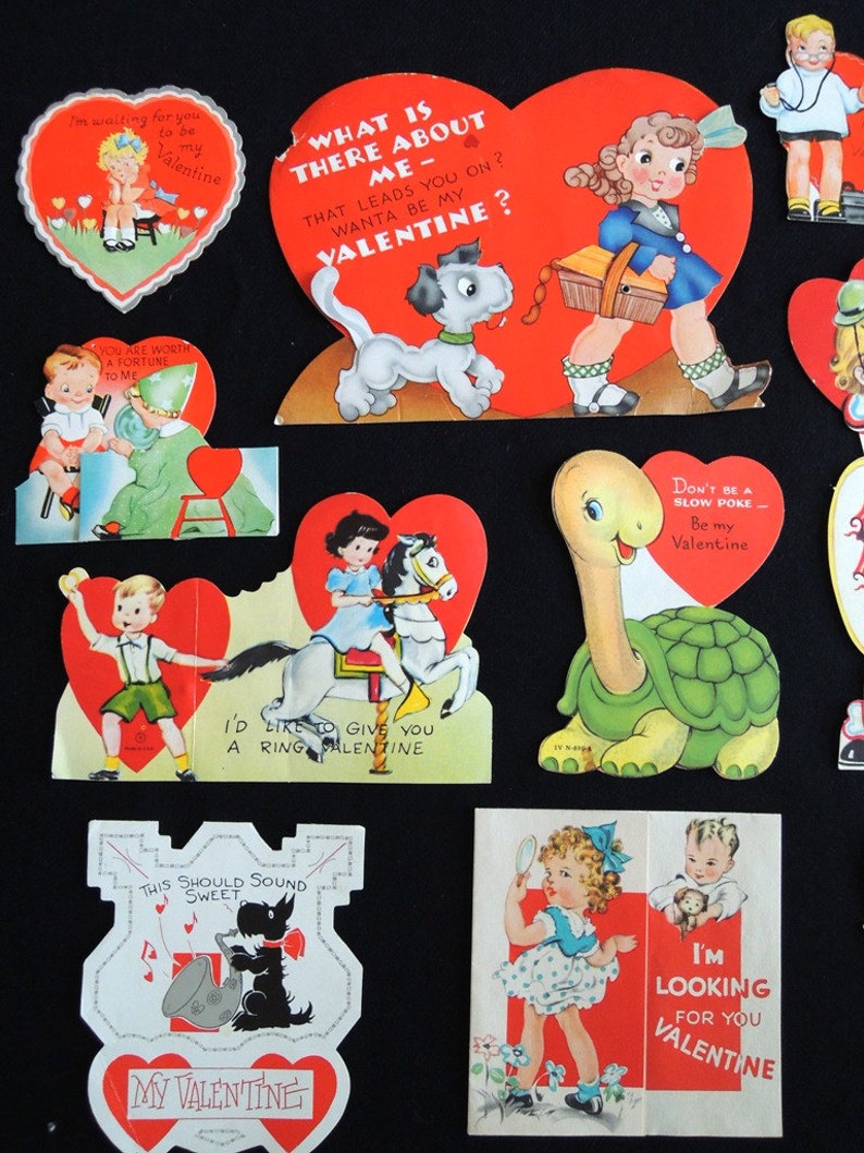 Antique Valentines - Set of 20 - Charming and Adorable - Good Used ...