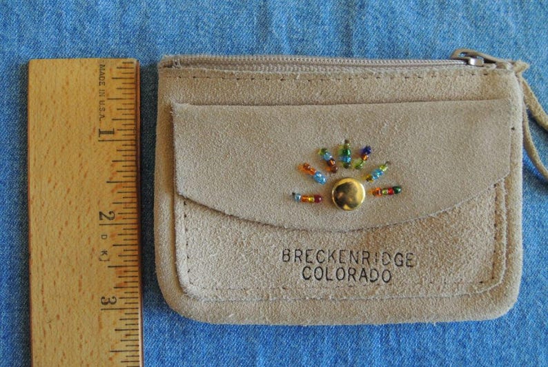 Souvenir Suede Coin Purse From Breckenridge, Colorado - 1960s ...