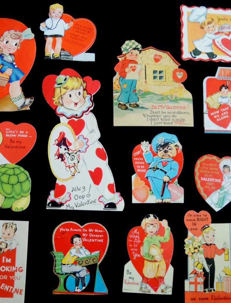 Antique Valentines - Set of 20 - Charming and Adorable - Good Used ...