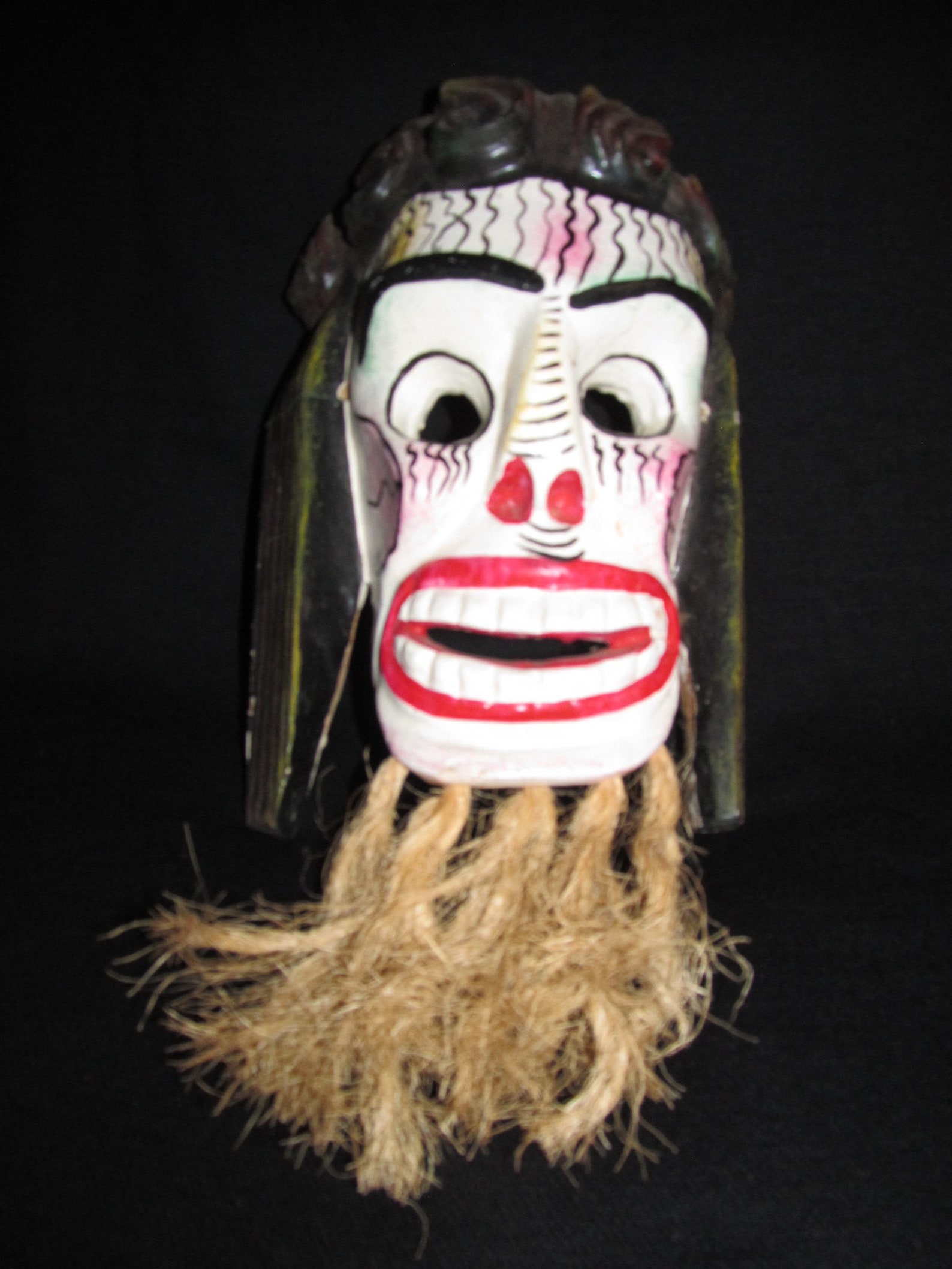 Wood Carved Vintage Folk Art Mask From Guerrero - Etsy