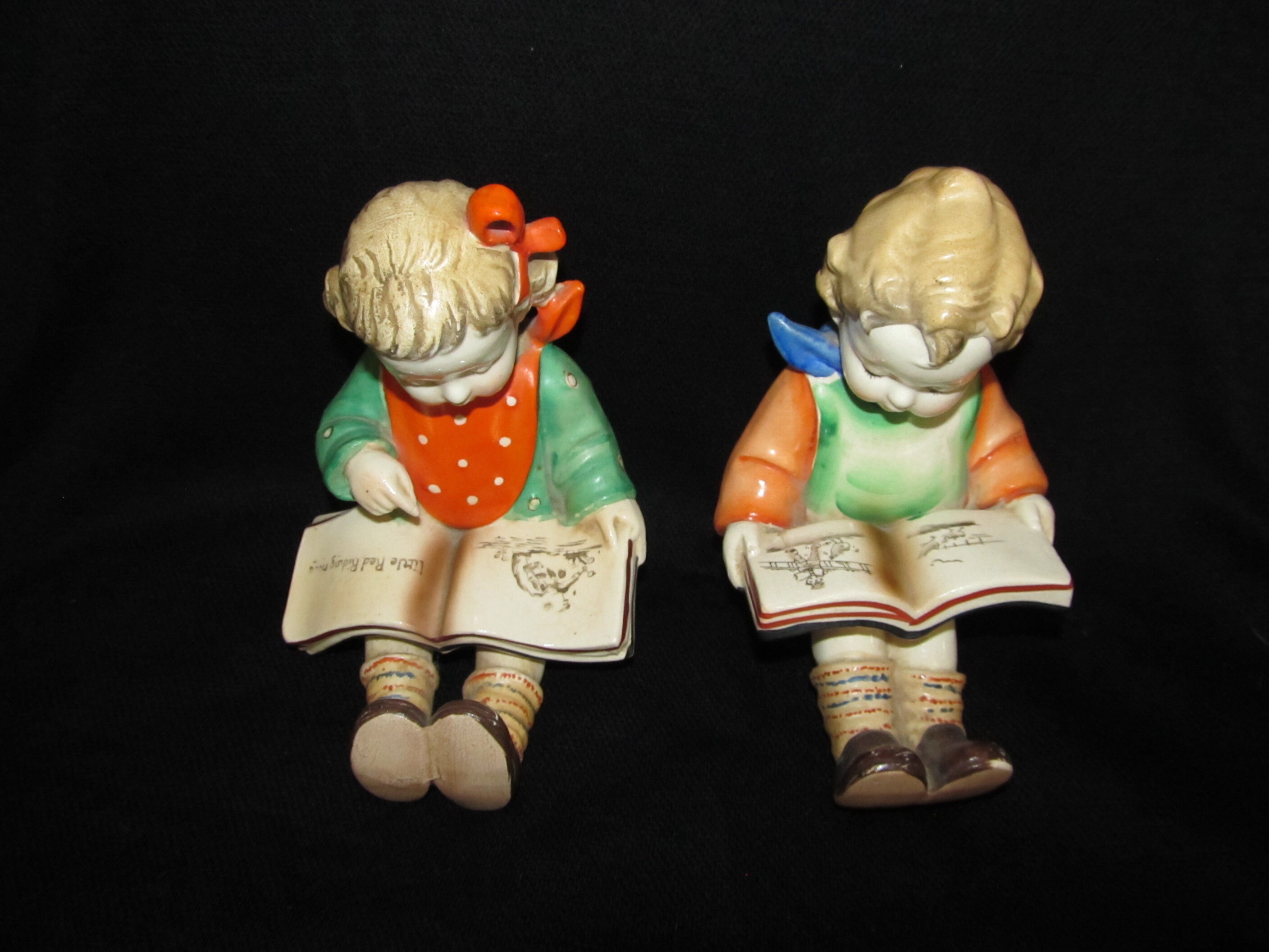 Vintage Ceramic Boy and Girl Reading Bookends - Etsy