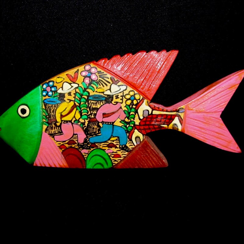 Folk Art Fish - Etsy