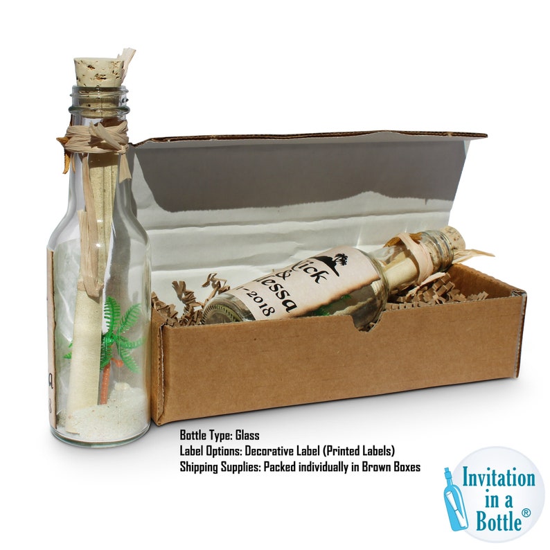 Message in A Bottle Invitations Announcements Palm Paradise | Etsy