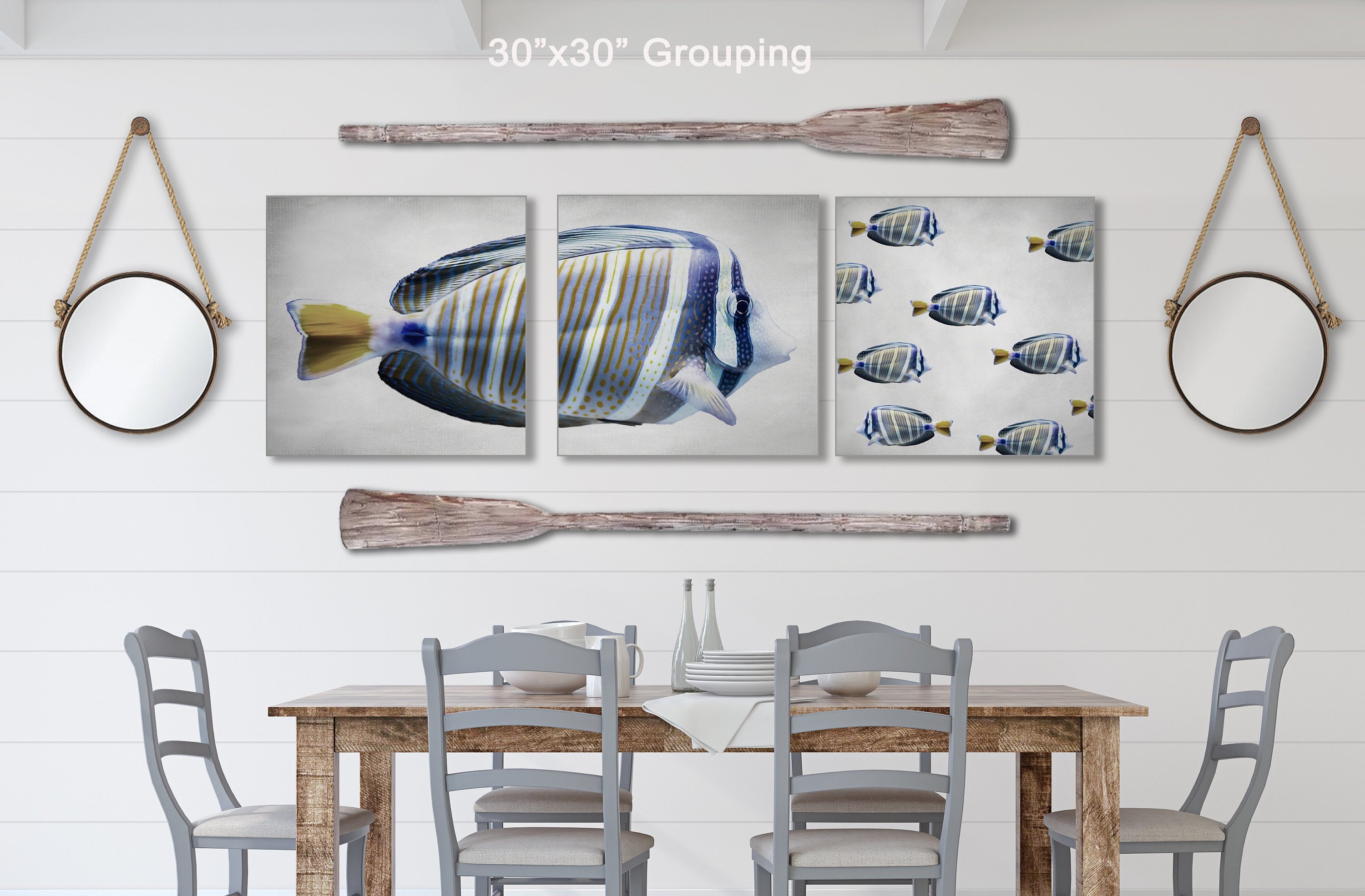 Nautical Decor Fish Art Beach Decor Navy Decor Beach Wall | Etsy