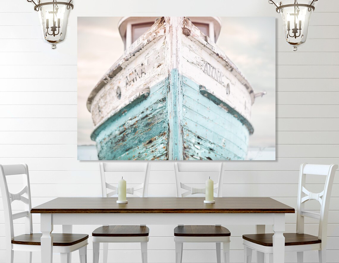 Cottage Decor Nautical Aqua Decor Rustic Wall Art Nautical | Etsy