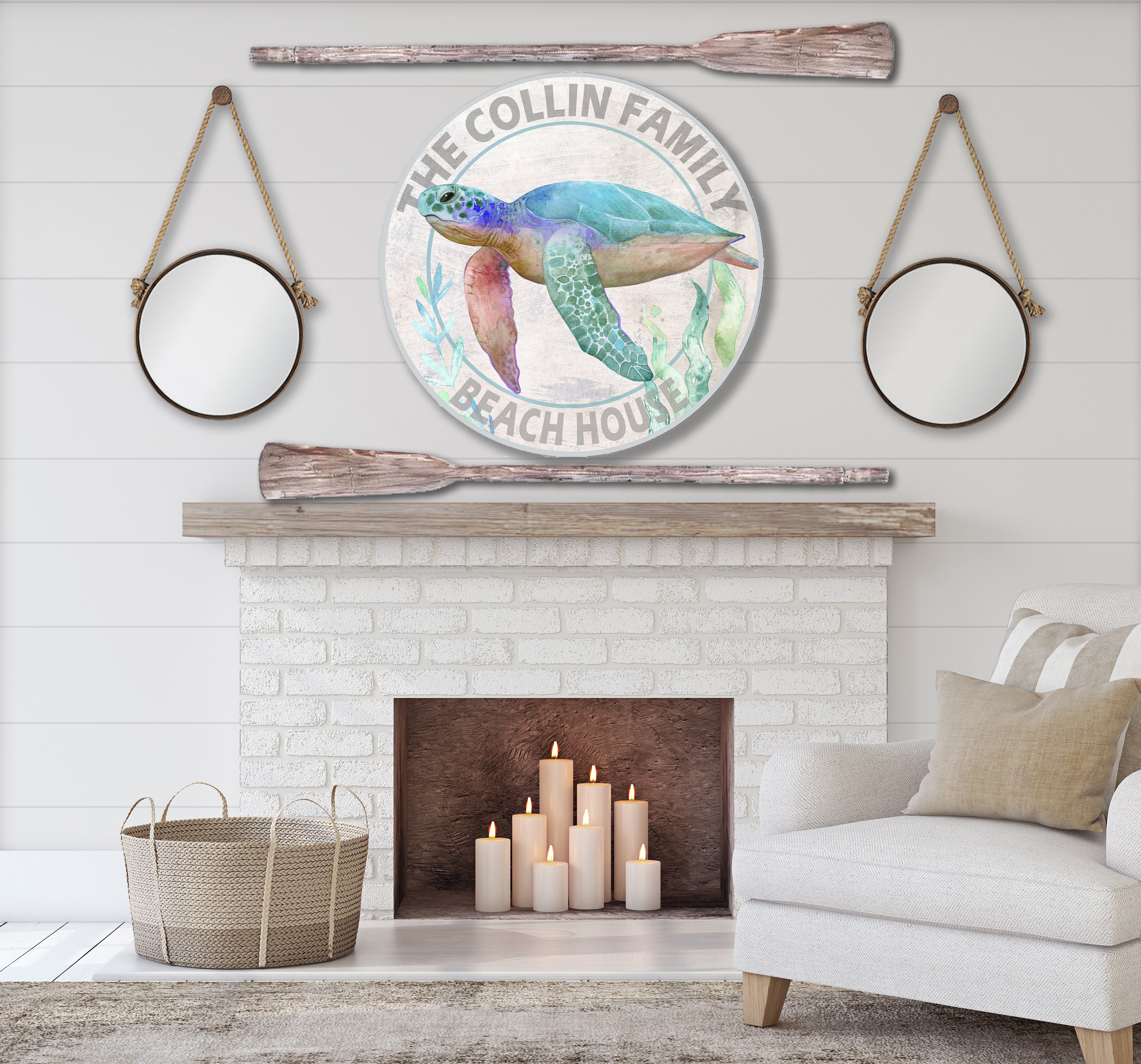 Personalized Nautical Sign Sea Turtle Nautical - Etsy