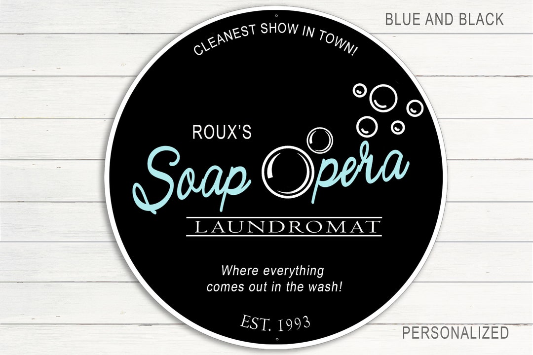Personalized Laundry Room Metal Sign: Soap Opera Laundromat - Etsy