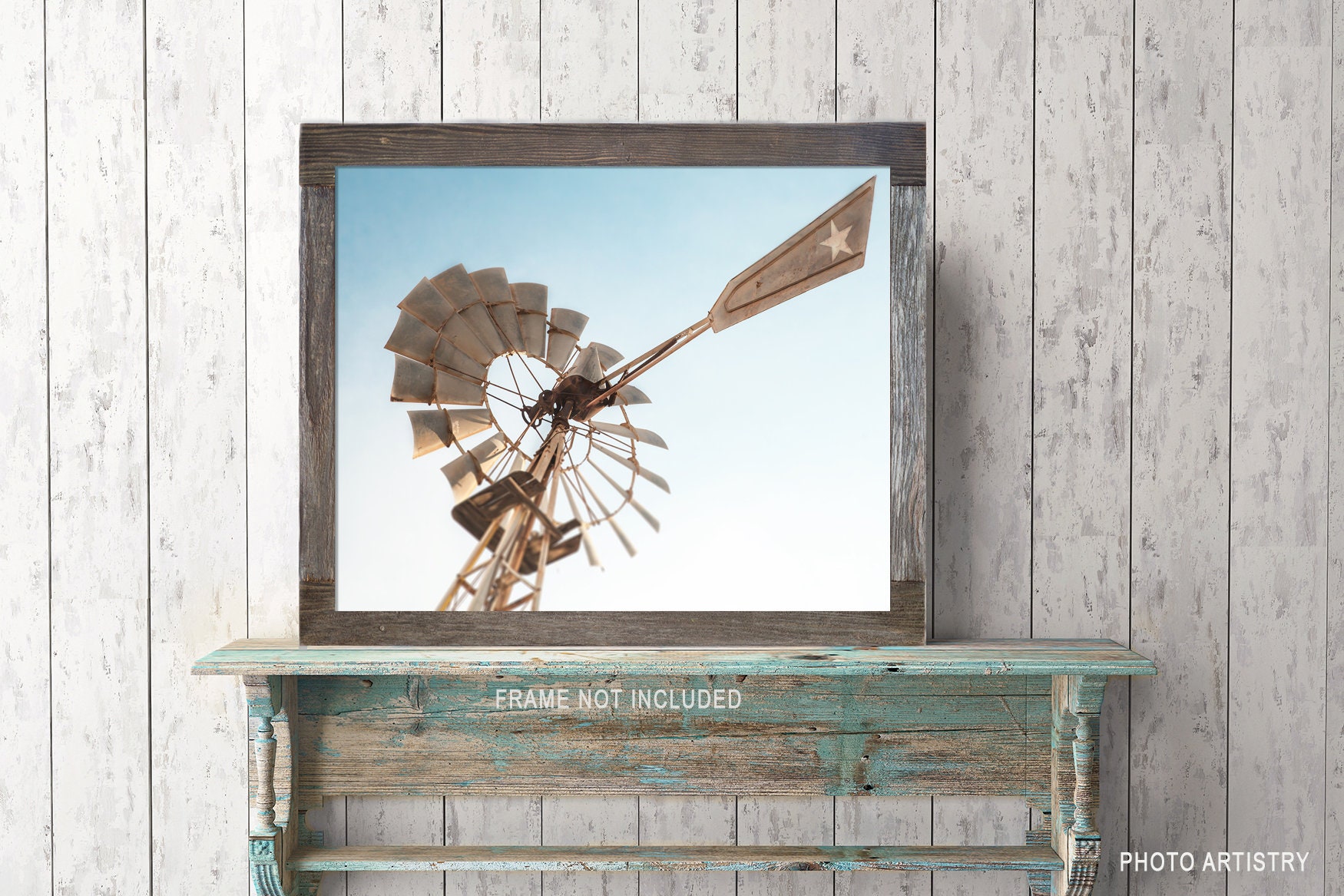 Windmill Art Rustic Wall Art Canvas Farm Art Brown Fixer | Etsy