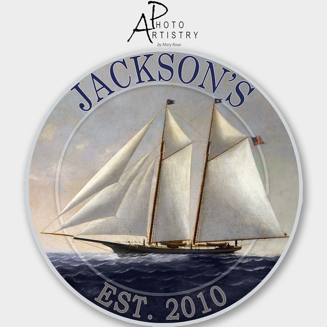 Sailboat Nautical Sign, Vintage Ship Nautical, Farmhouse, Nautical ...