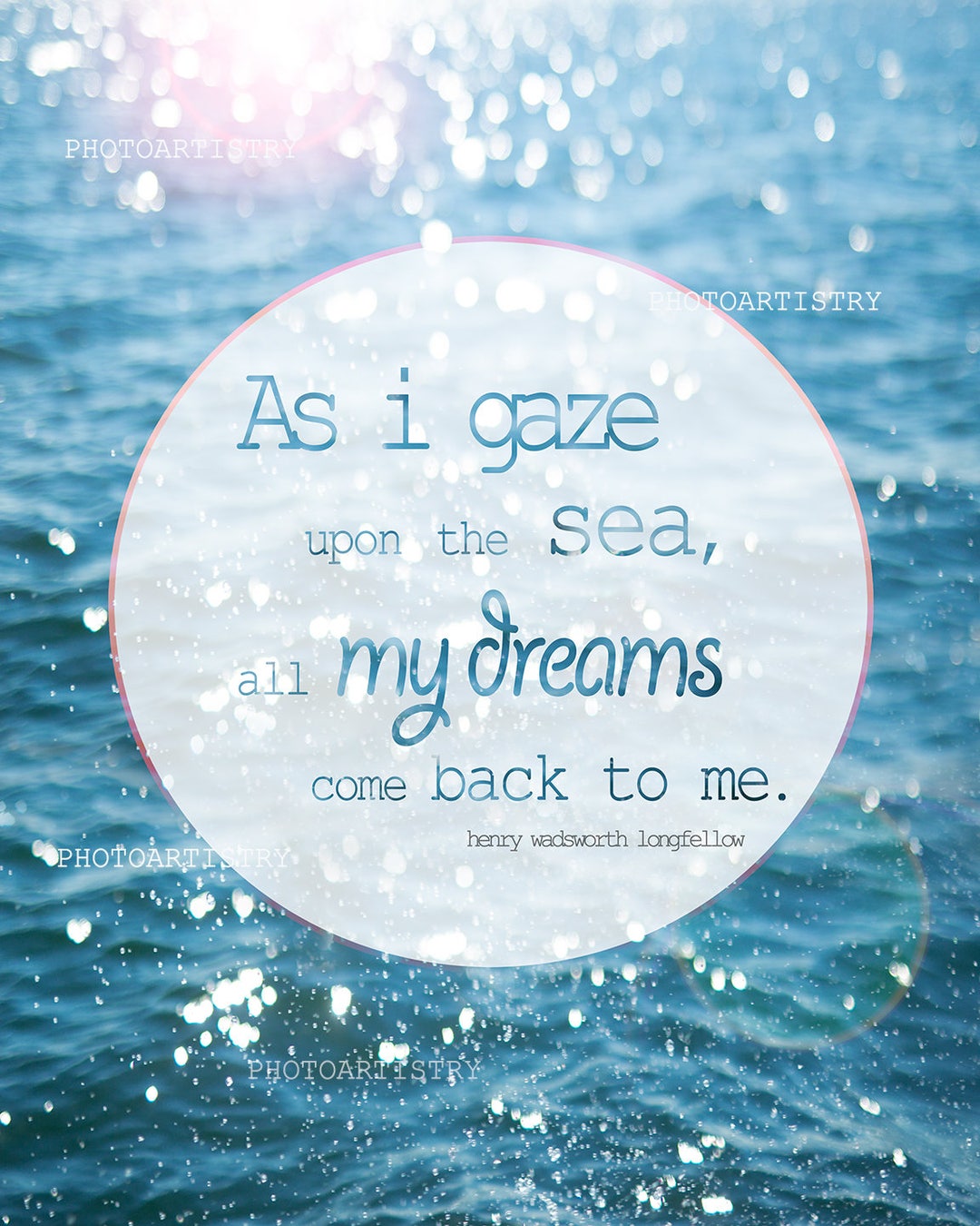 Inspiring Sea Print Qoute, Nautical Poster, Navy, Blue, White, Cottage ...