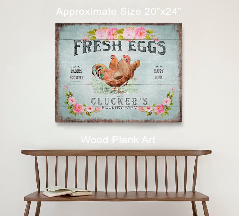 Chicken Rooster Art Wood Plank Art Farmhouse Decor Rustic - Etsy
