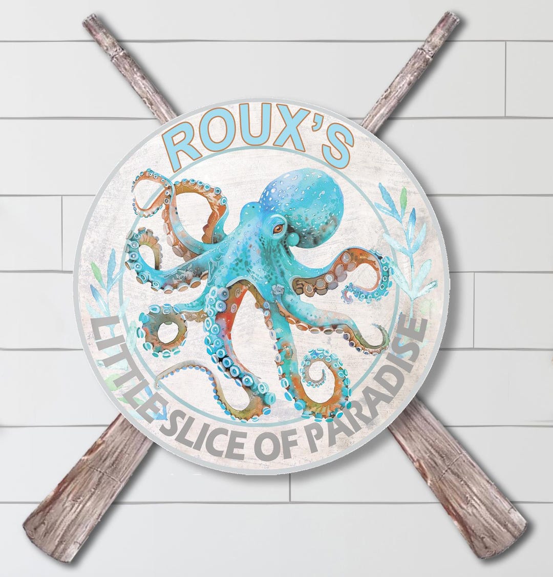 Personalized Nautical Sign, Octopus, Nautical Farmhouse,nautical Decor ...