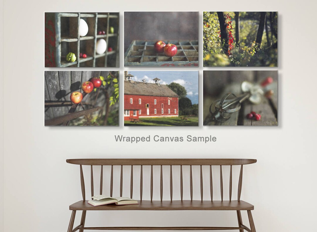 Rustic Farmhouse Wall Art: Red Apple Kitchen Decor, 6 Print Set - Etsy