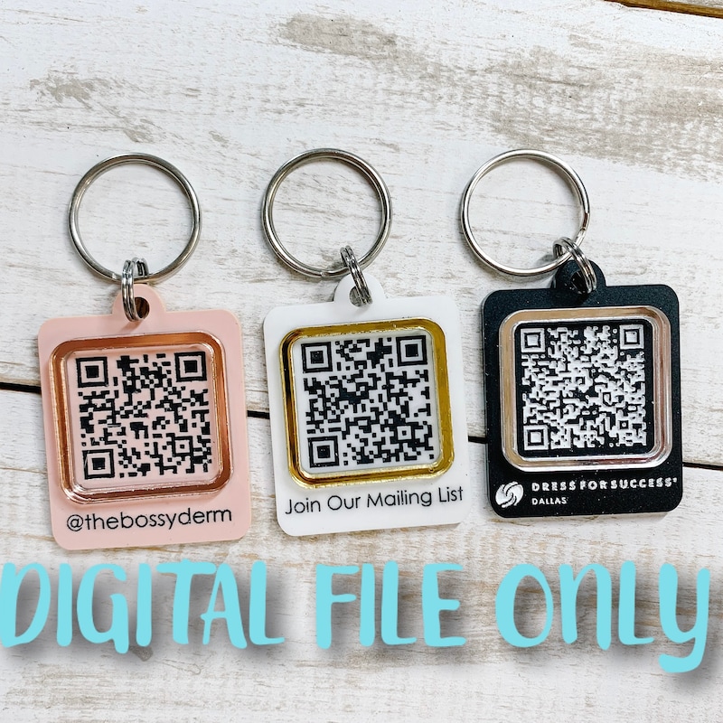 Qr Code Keychain - Etsy