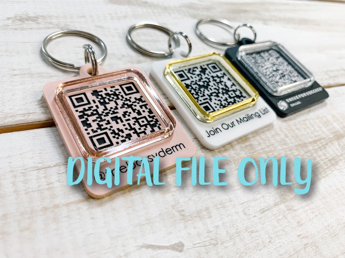 DIGITAL FILE QR Code Keychain File Social Media File Svg - Etsy