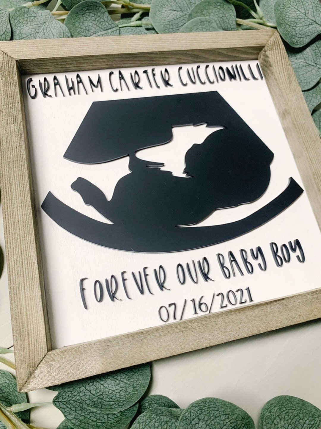 Ultrasound Sign, Custom 3d Wood Baby Sign, Personalized Mothers Day ...