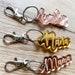Personalized Name Keychain, Rose Gold Acrylic, Customized Gold Keyring ...