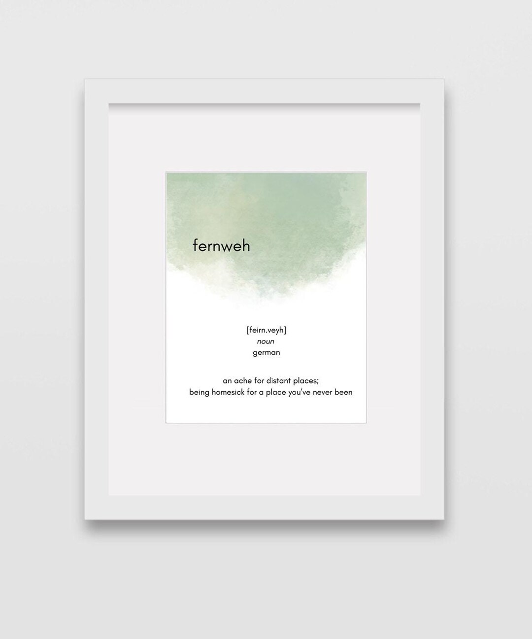 Fernweh Beautiful Watercolor Words Series Wall Art - Etsy