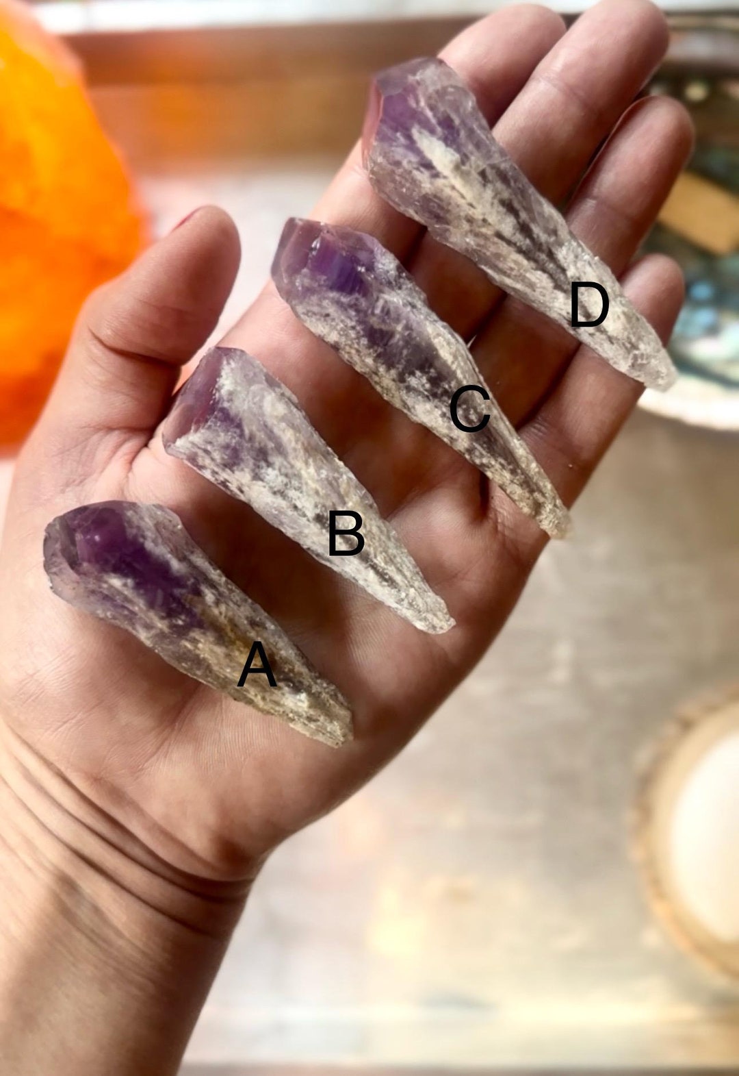 Dragon Tooth Elestial Amethyst Crystal Root, Raw Bahia Specimen, Dragon ...