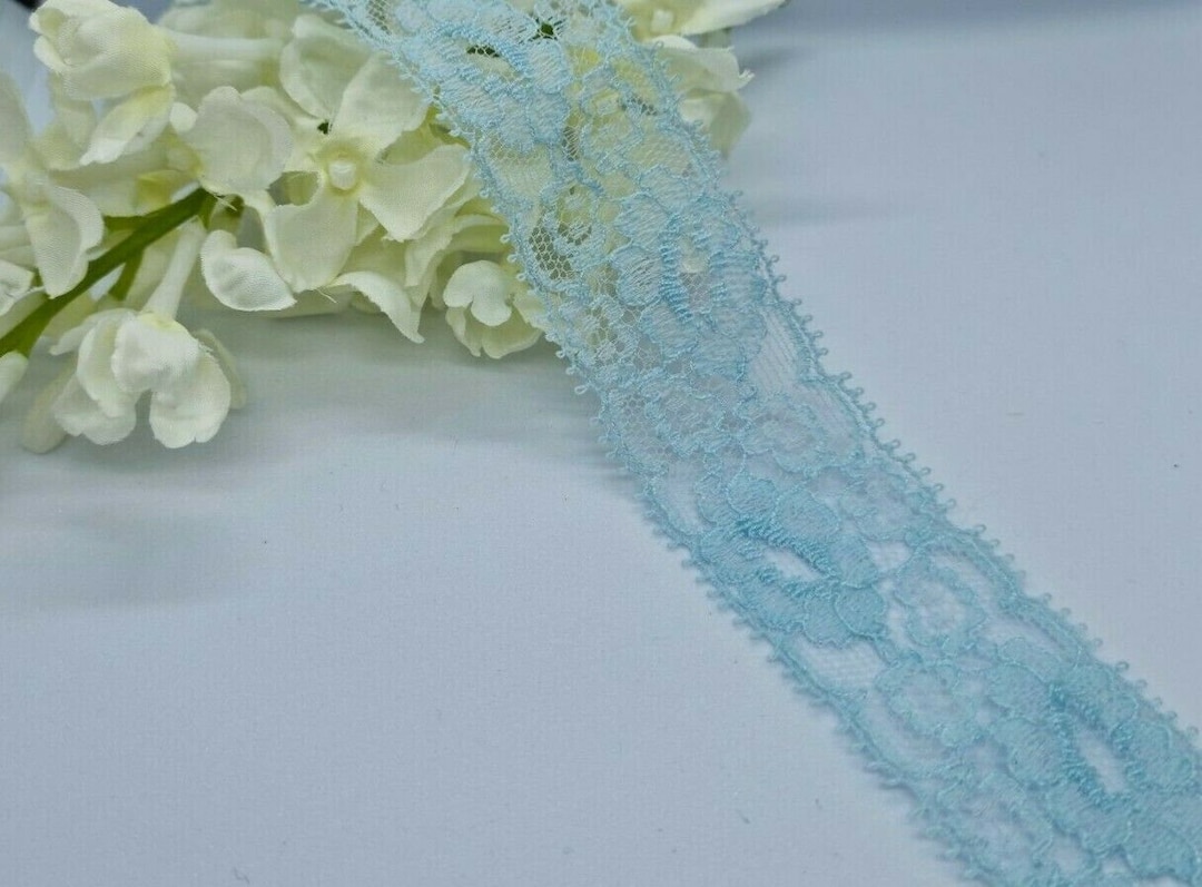2 Metres Turquoise Blue Lace Trim Trimming Edging 30 Mm Width Sewing ...