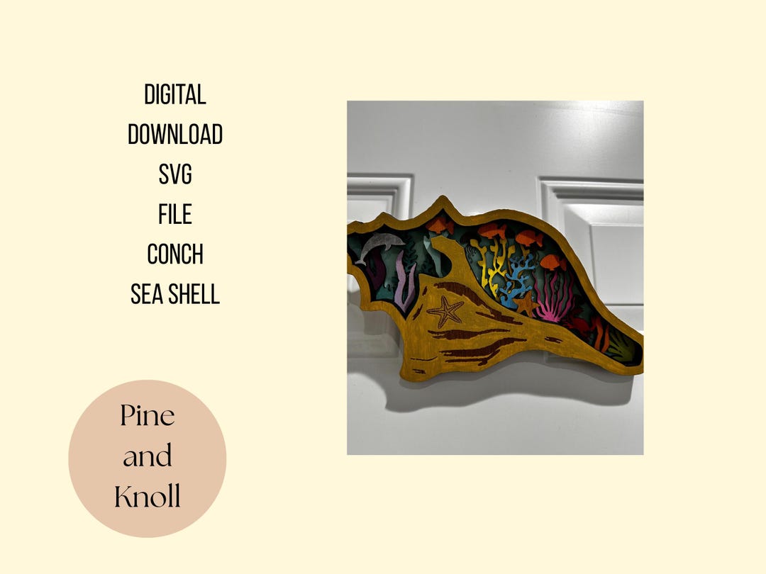 Conch Shell SVG File Beach Shell Cut File Coastal Ocean Nautical Beach ...