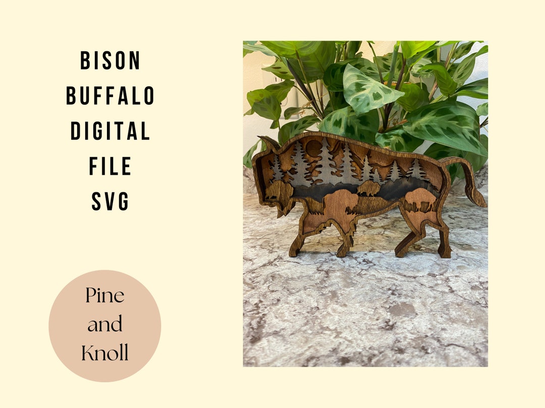 Bison Buffalo SVG Large Layered Bison Buffalo Digital Download SVG File ...