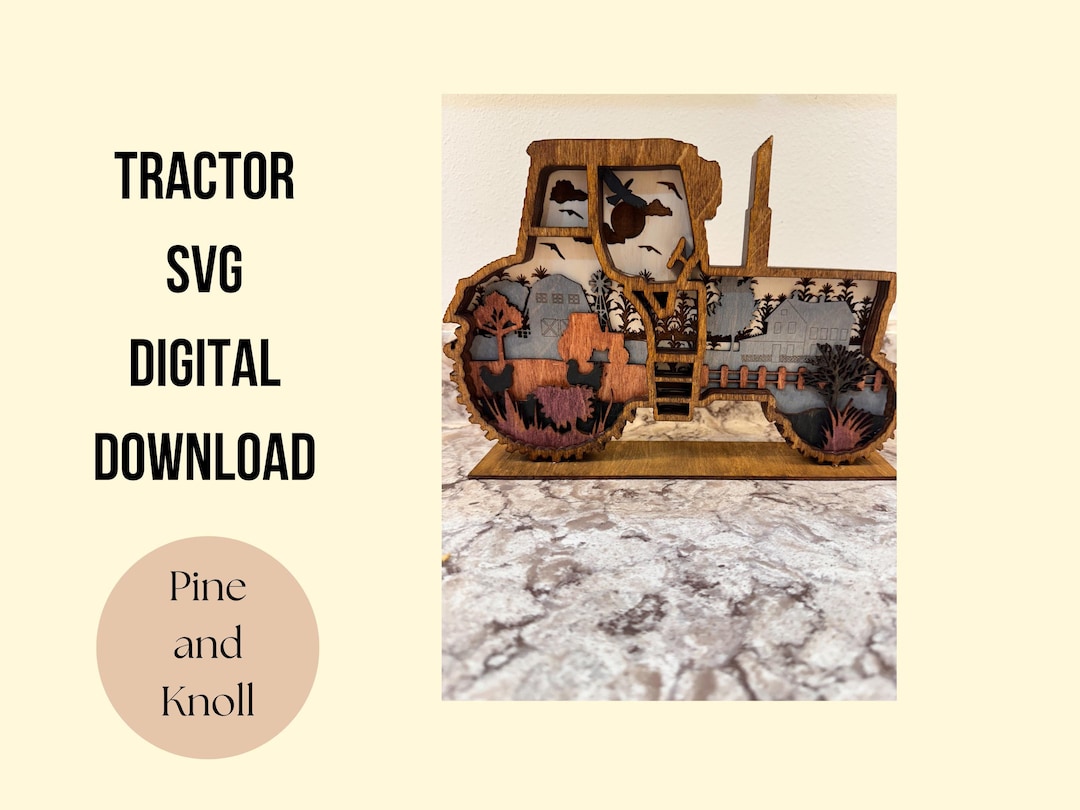 Farm Tractor, Digital Cut File, Layered SVG, Digital Download, SVG File ...