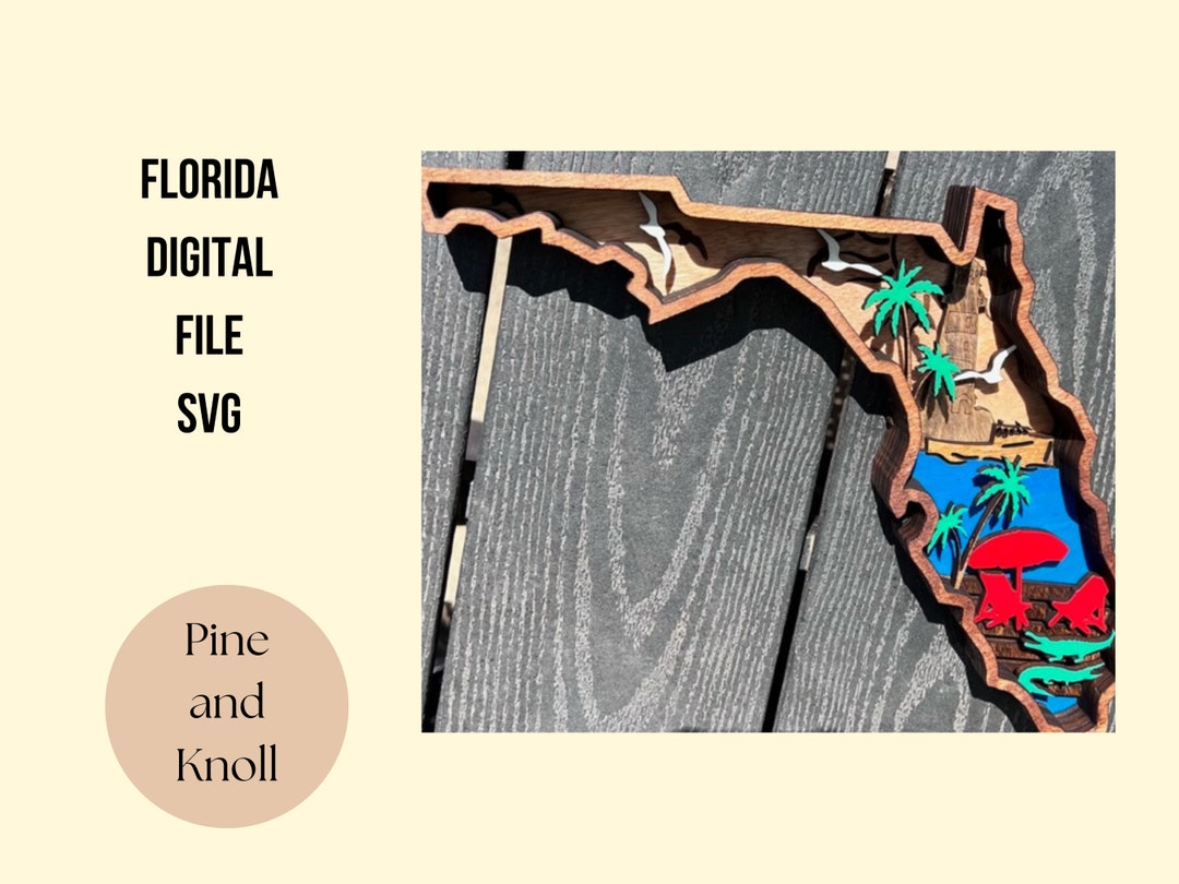 Florida State Digital Download SVG Laser Cut File - Etsy