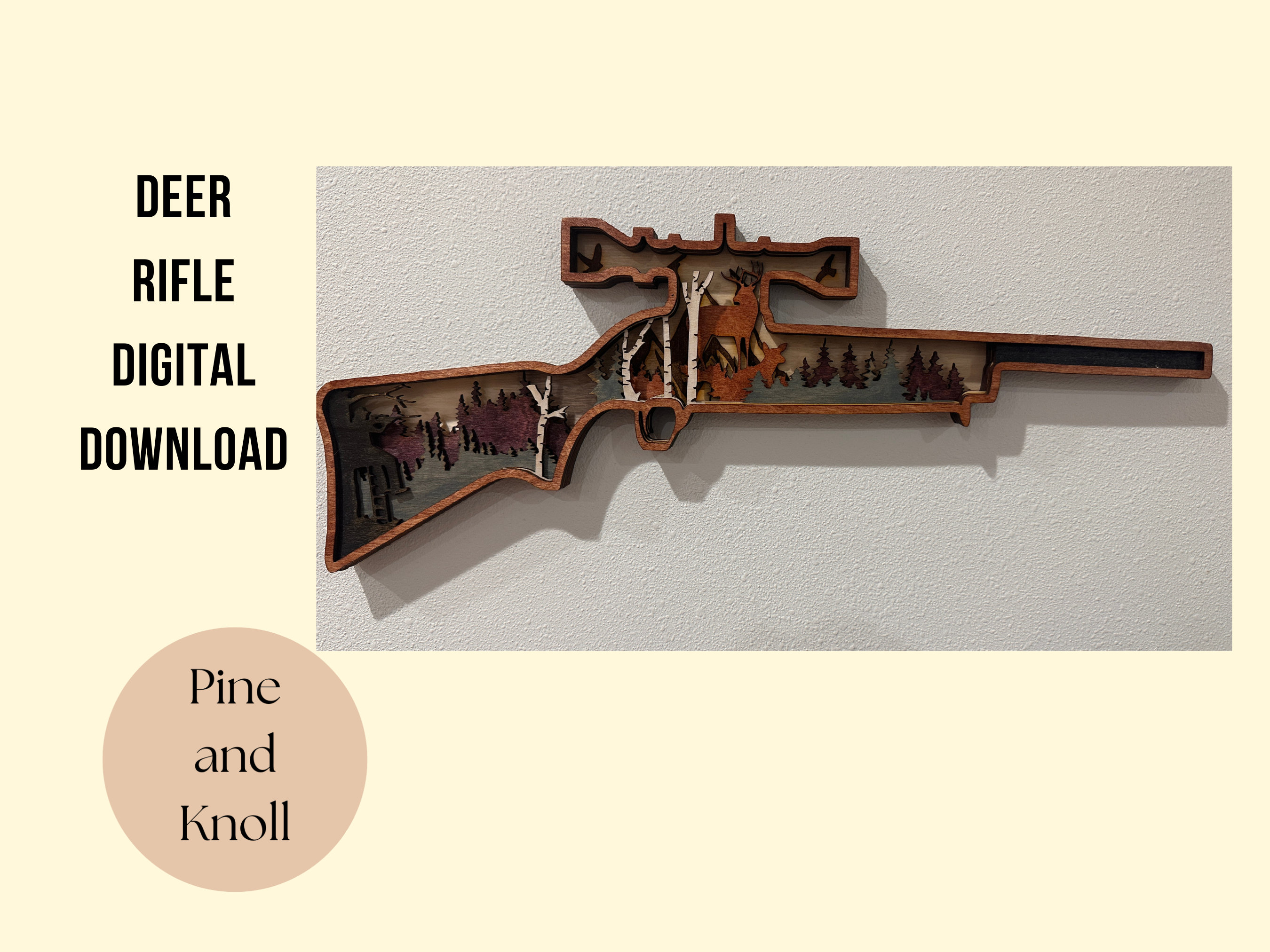 Deer Hunting Rifle Shotgun SVG Layered Rifle Deer Hunting Digital File ...