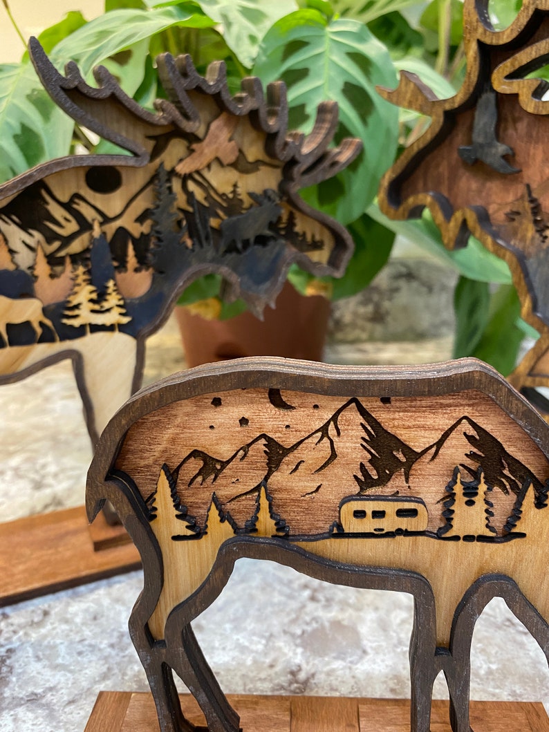 Set of Moose Digital File SVG Layered Moose Laser Cut File - Etsy