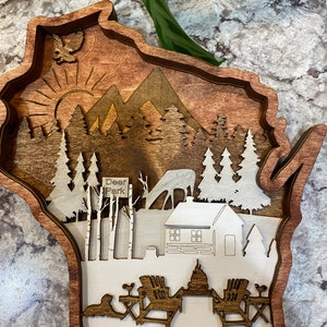 State of Wisconsin Layered Digital Download Laser File Glowforge ...