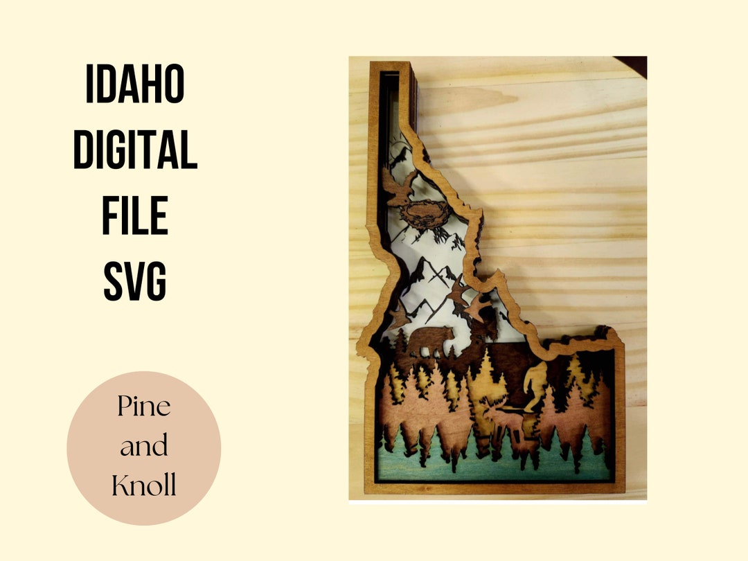 Idaho State Layered Digital Download SVG Laser Cut File - Etsy