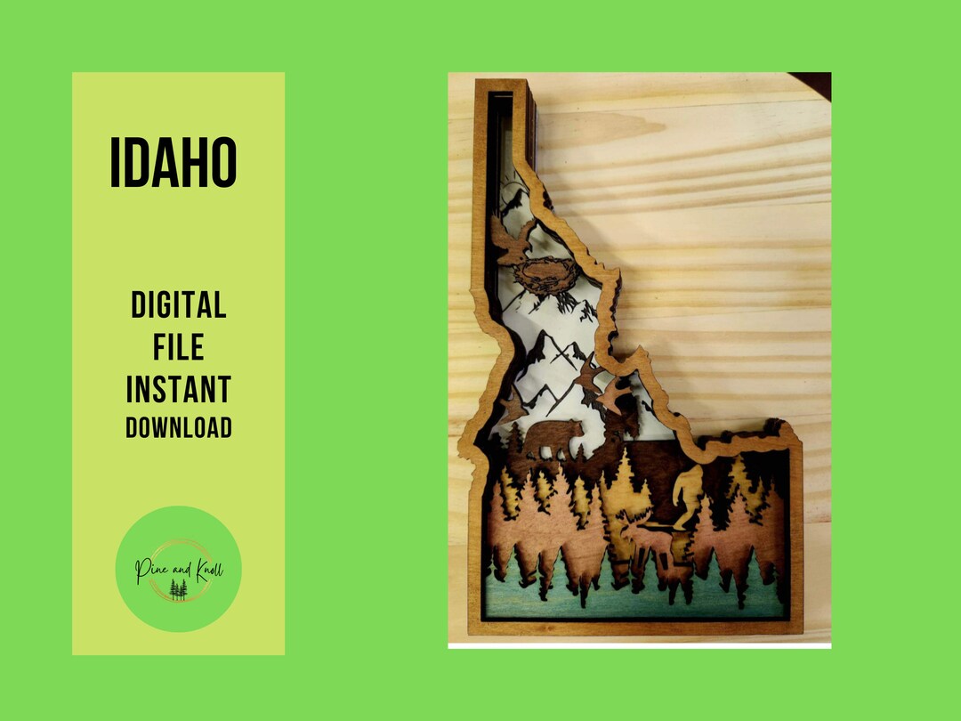 Idaho State Layered Digital Download SVG Laser Cut File - Etsy